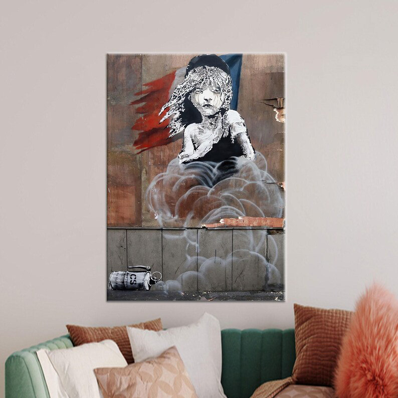 kayra export Banksy The Miserables Abstract 3D Canvas Art Print ...