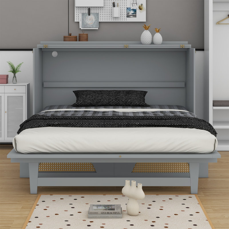 Latitude Run® Murphy Bed With Large Drawer,USB Ports And Outlets | Wayfair