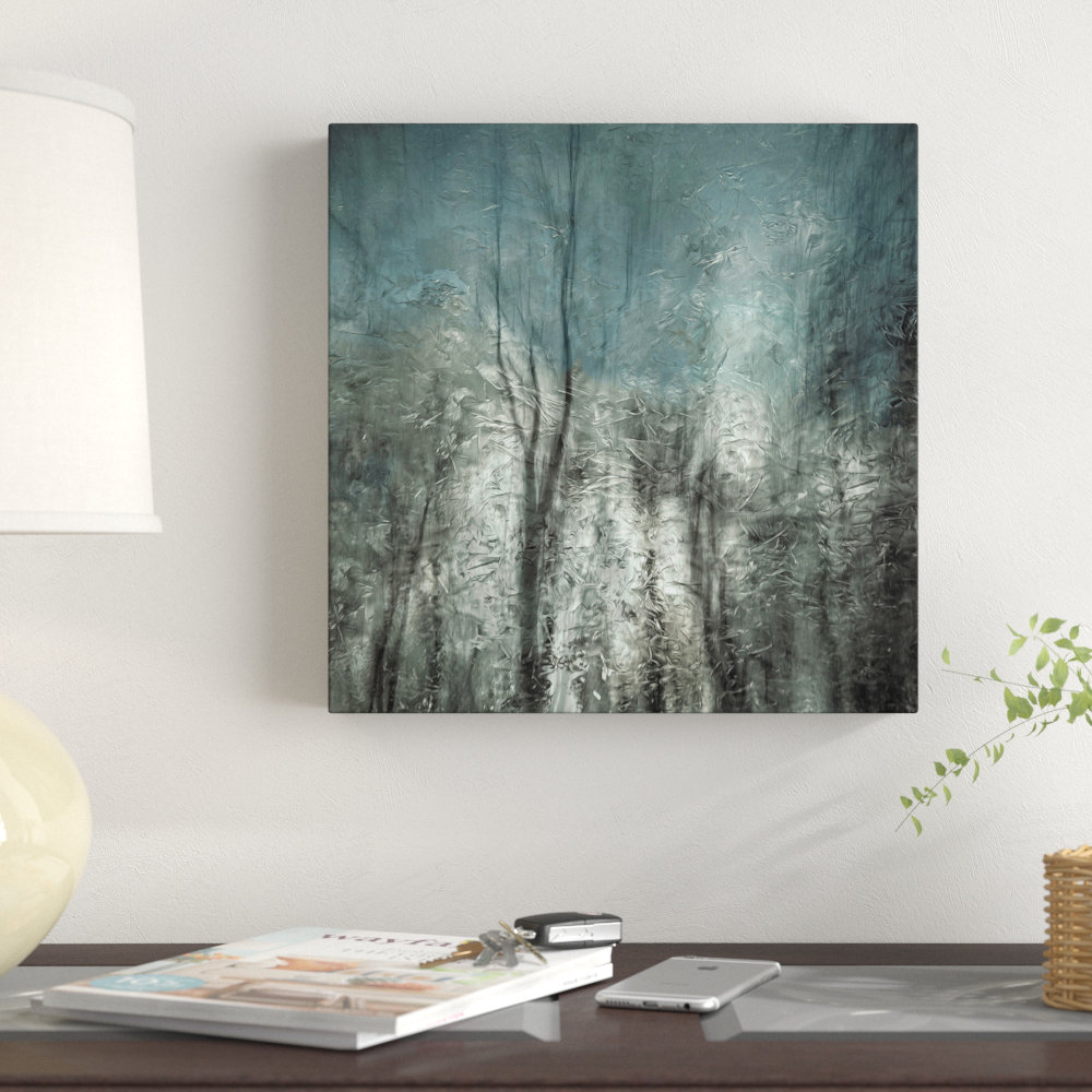 East Urban Home 'Frozen Frost Wood' Graphic Art Print on Wrapped Canvas ...