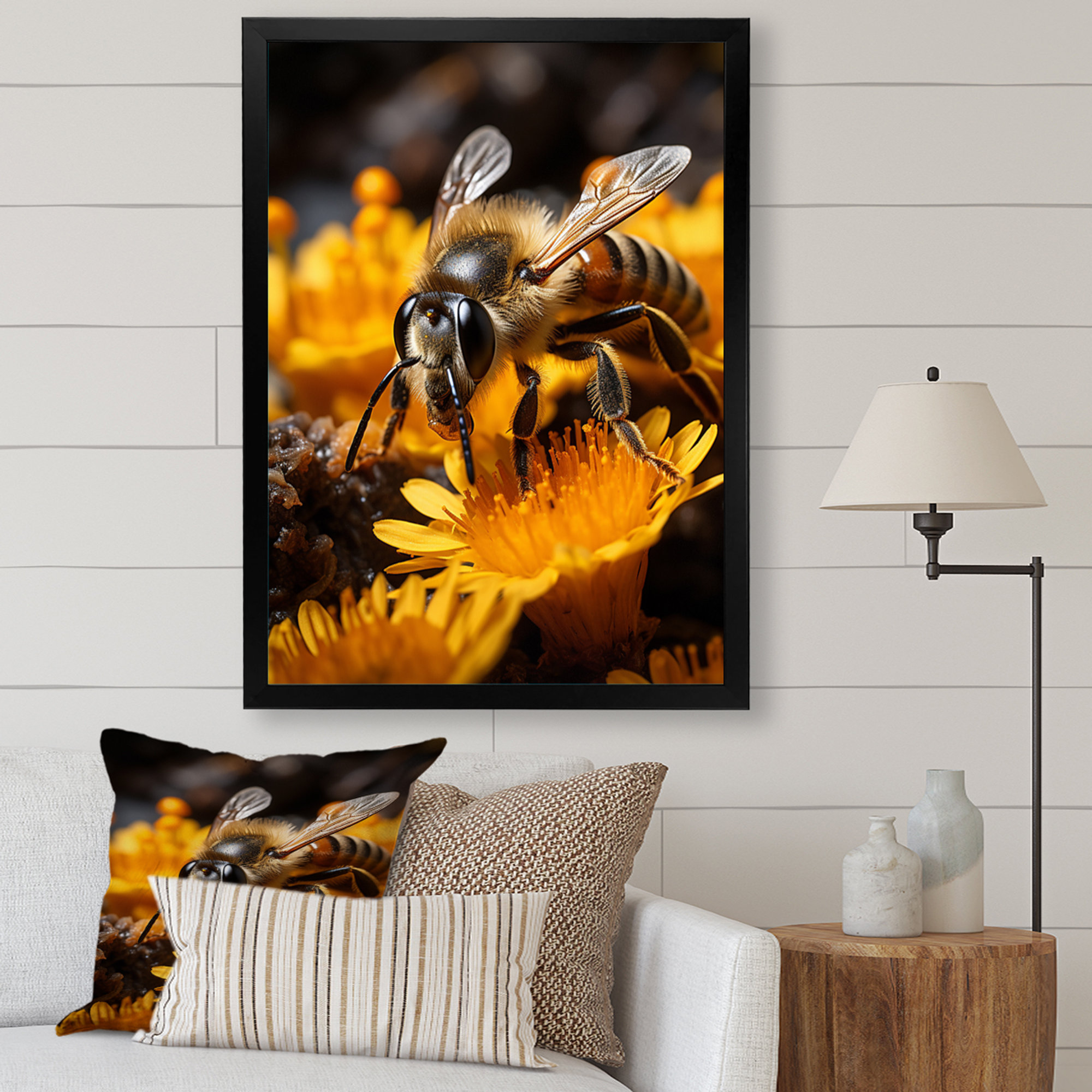 Gracie Oaks Liseli Bee Buzzing Life Framed On Canvas Print - Wayfair Canada