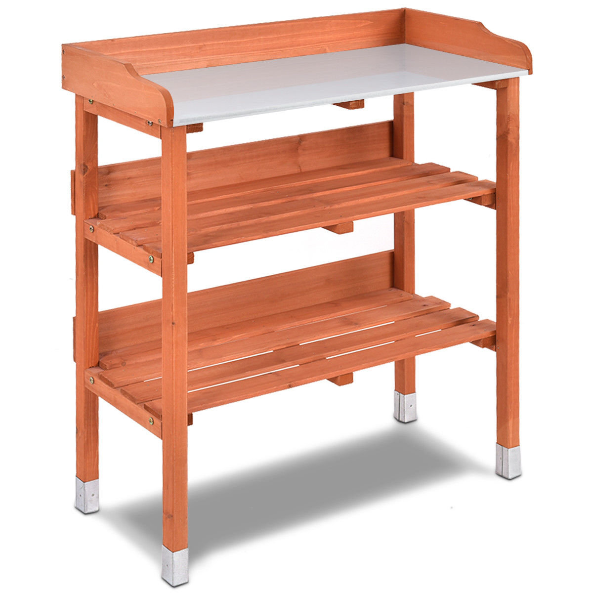 Latitude Run® Mahita Garden Wooden Potting Bench Work Station With Hook ...