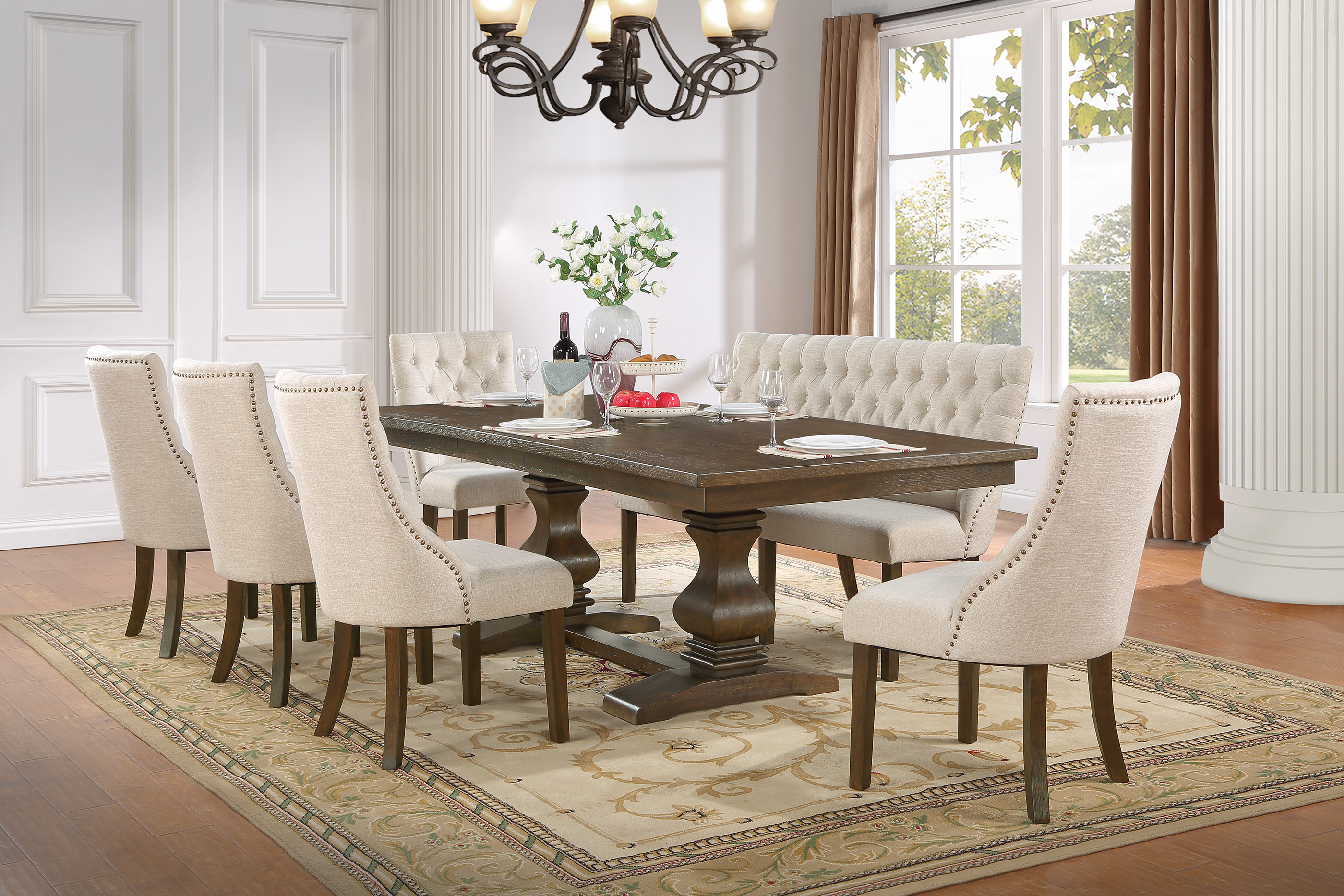 Laurel Foundry Modern Farmhouse® Rackley 7 Piece Dining Set | Wayfair