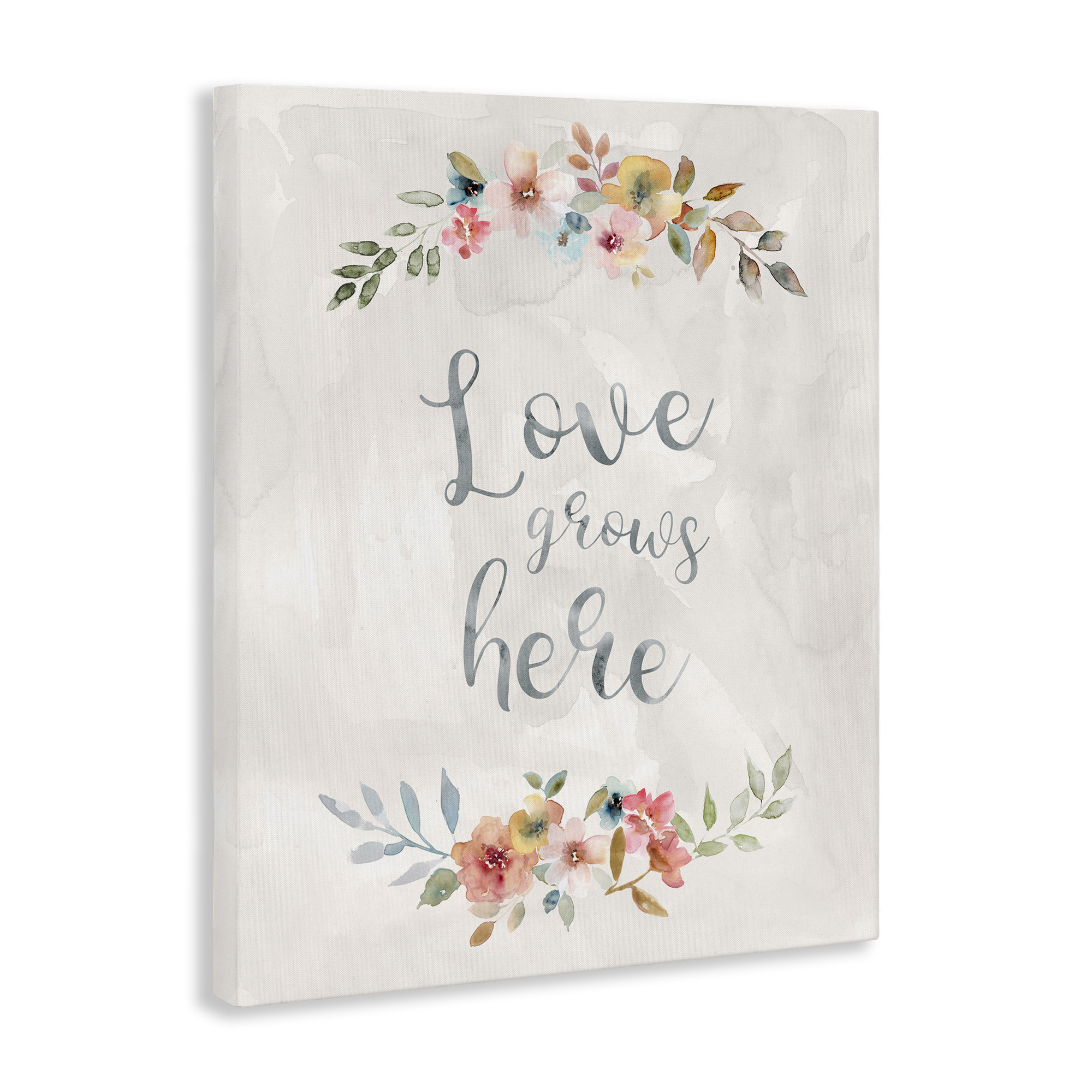 Trinx Floral Love Grows Here Canvas Wall Art by Carol Robinson | Wayfair
