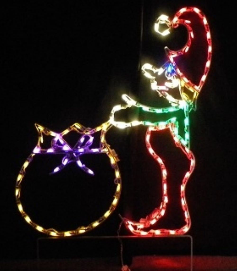Lori's Lighted D'Lites Elf with Bag Christmas Holiday Lighted Display ...