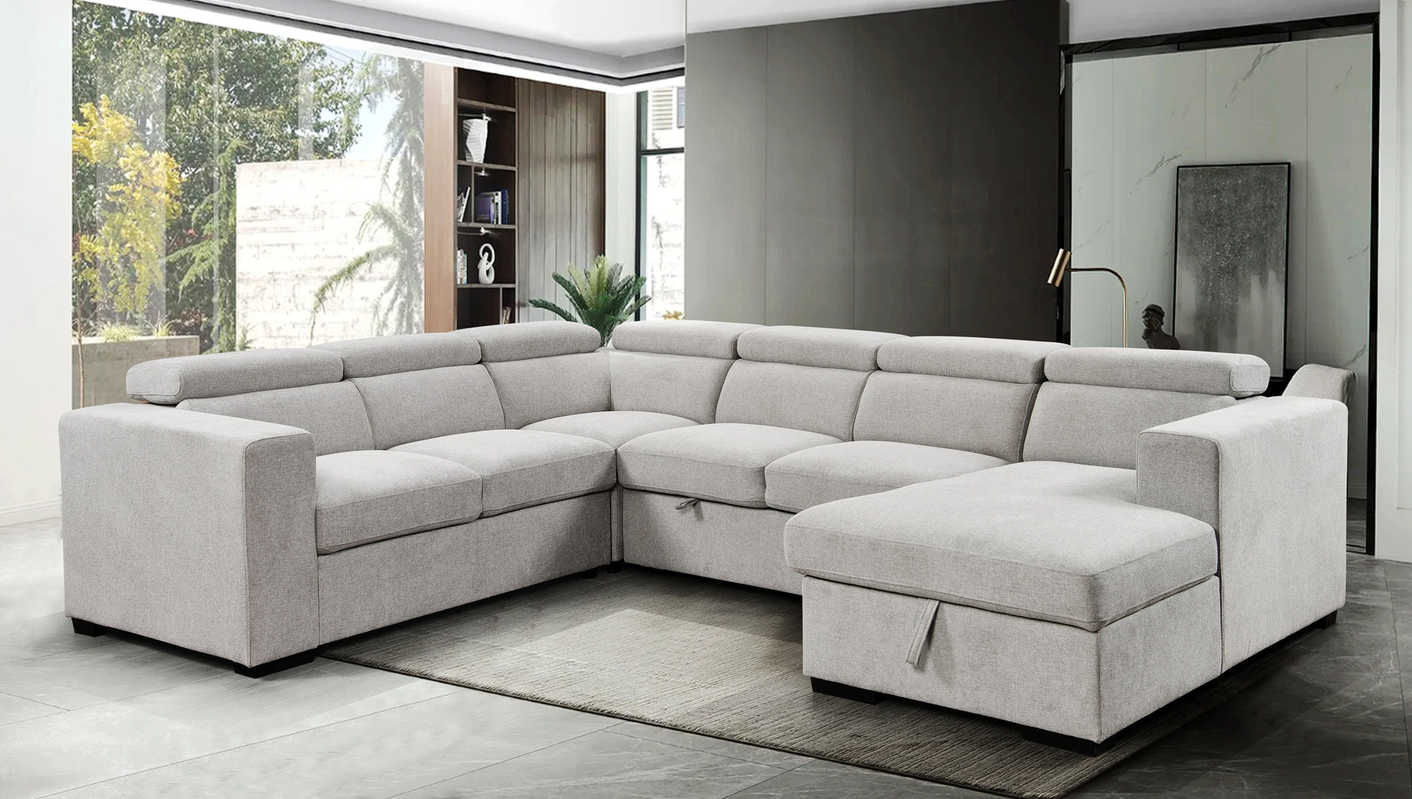 Abrahams Luxurious Modern L-Shaped Couch with Chic Aesthetic and ...