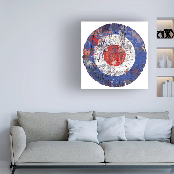Ebern Designs Mod Bullseye Distressed On Canvas by RetroPlanet Print ...