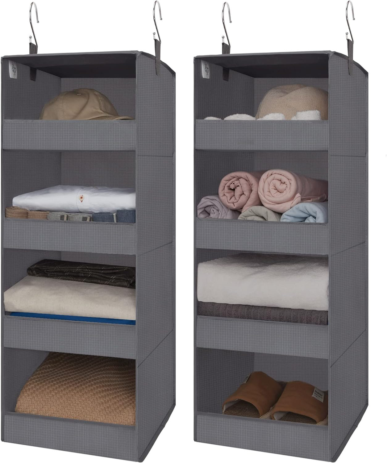 Rebrilliant 4-Shelf Hanging Organizer, Closet Hanging Shelves, Closet ...