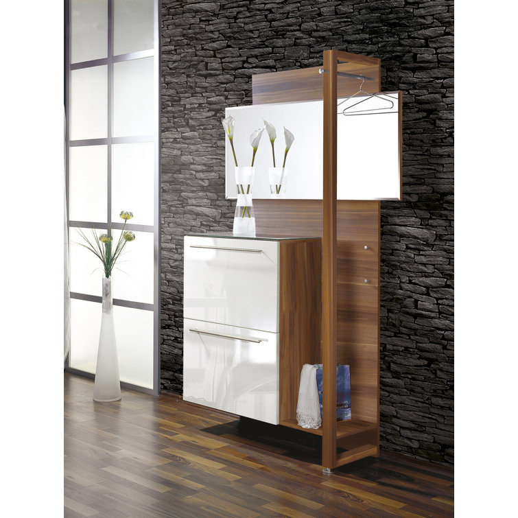 Urban Designs 5110 - Free-Standing Coat Rack with Storage in White and ...