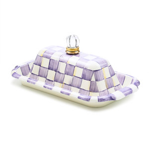 MacKenzie-Childs Violet Check Butter Box | Perigold