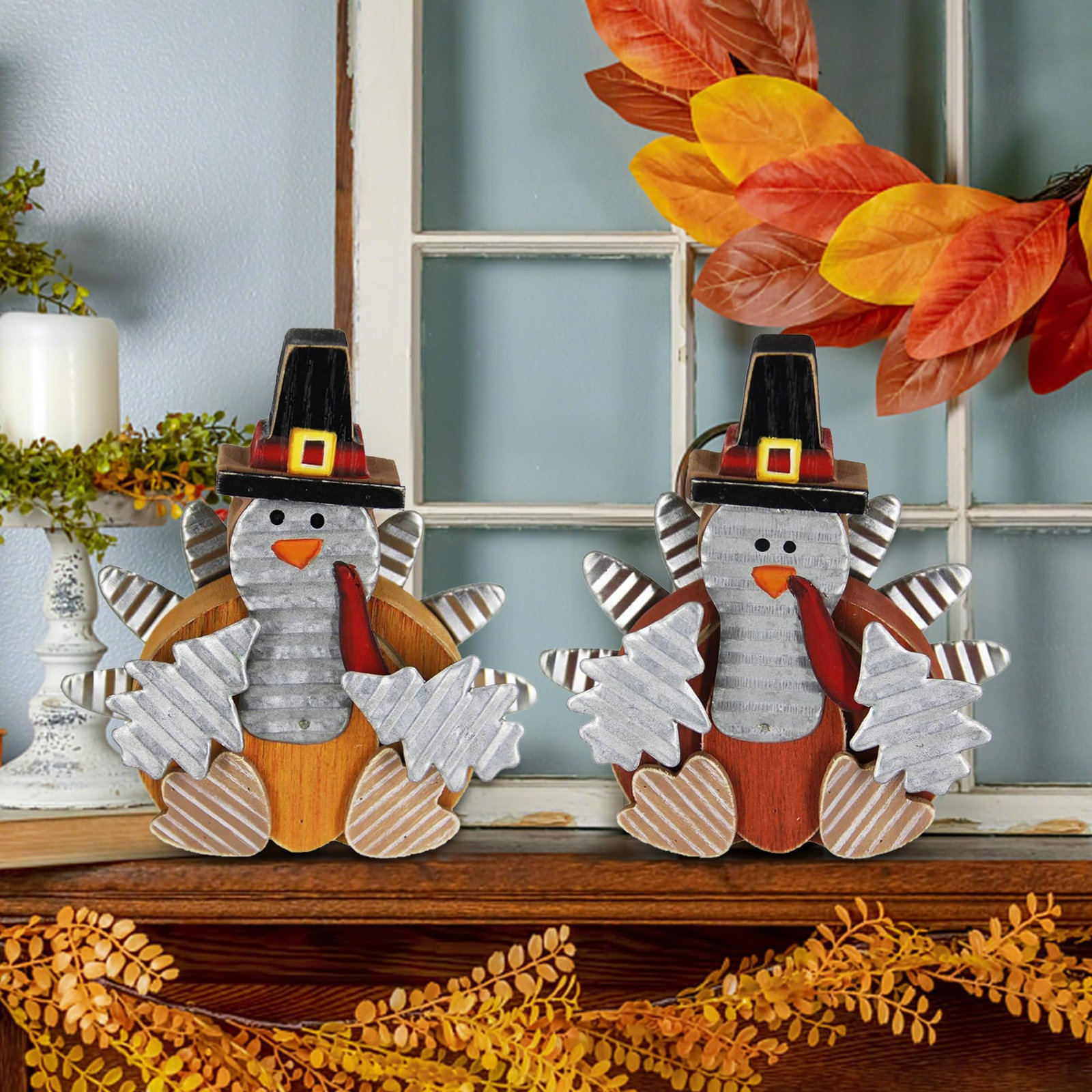 The Holiday Aisle® Wooden Indoor Standing Tabletop Turkey Decor | Wayfair