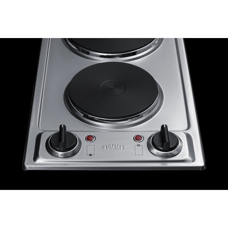 Summit Appliance Stainless Steel Electric 2 Burner Cooktop | Wayfair
