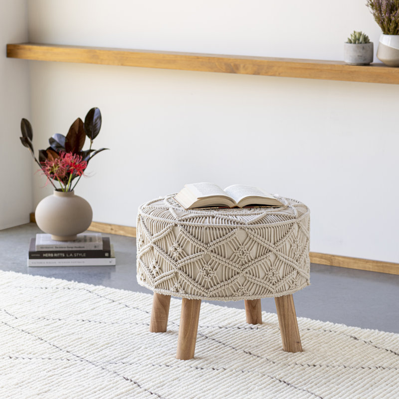 Dakota Fields Brennley Solid Wood Accent Stool & Reviews | Wayfair