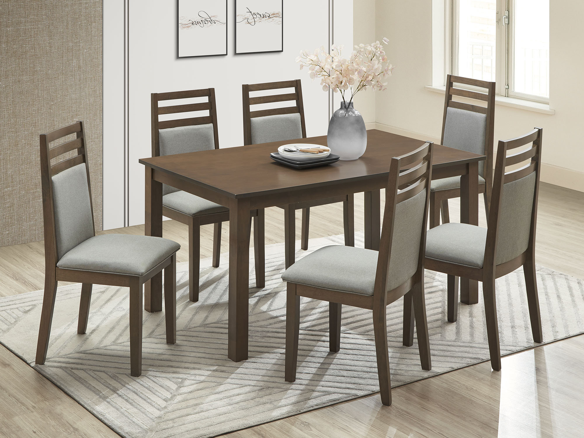 Lark Manor™ Cousar Rectangular Apartment Size Solid Top Walnut Dining ...