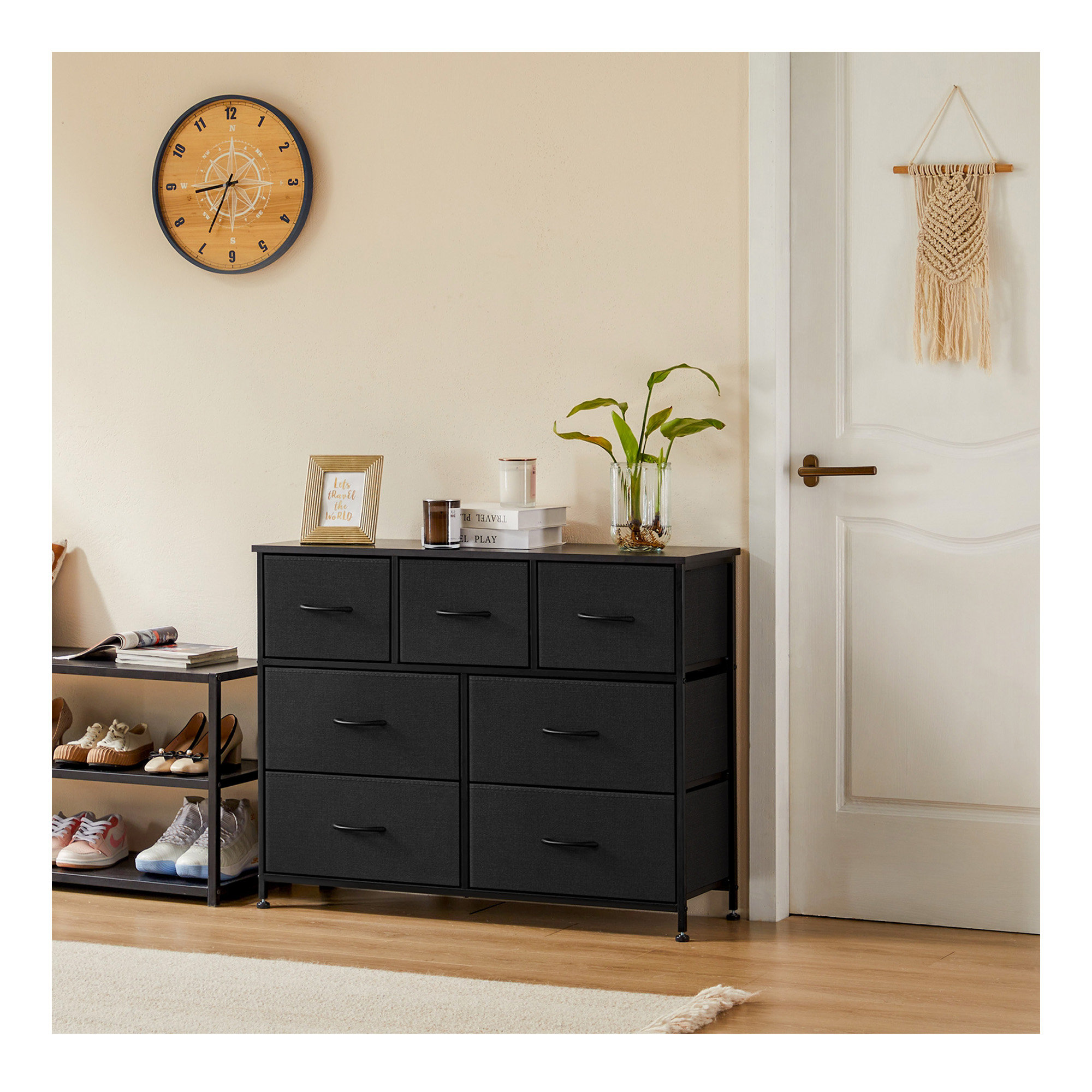 Ebern Designs 7 storage Spaces, assembled wardrobe lockers, bedroom ...