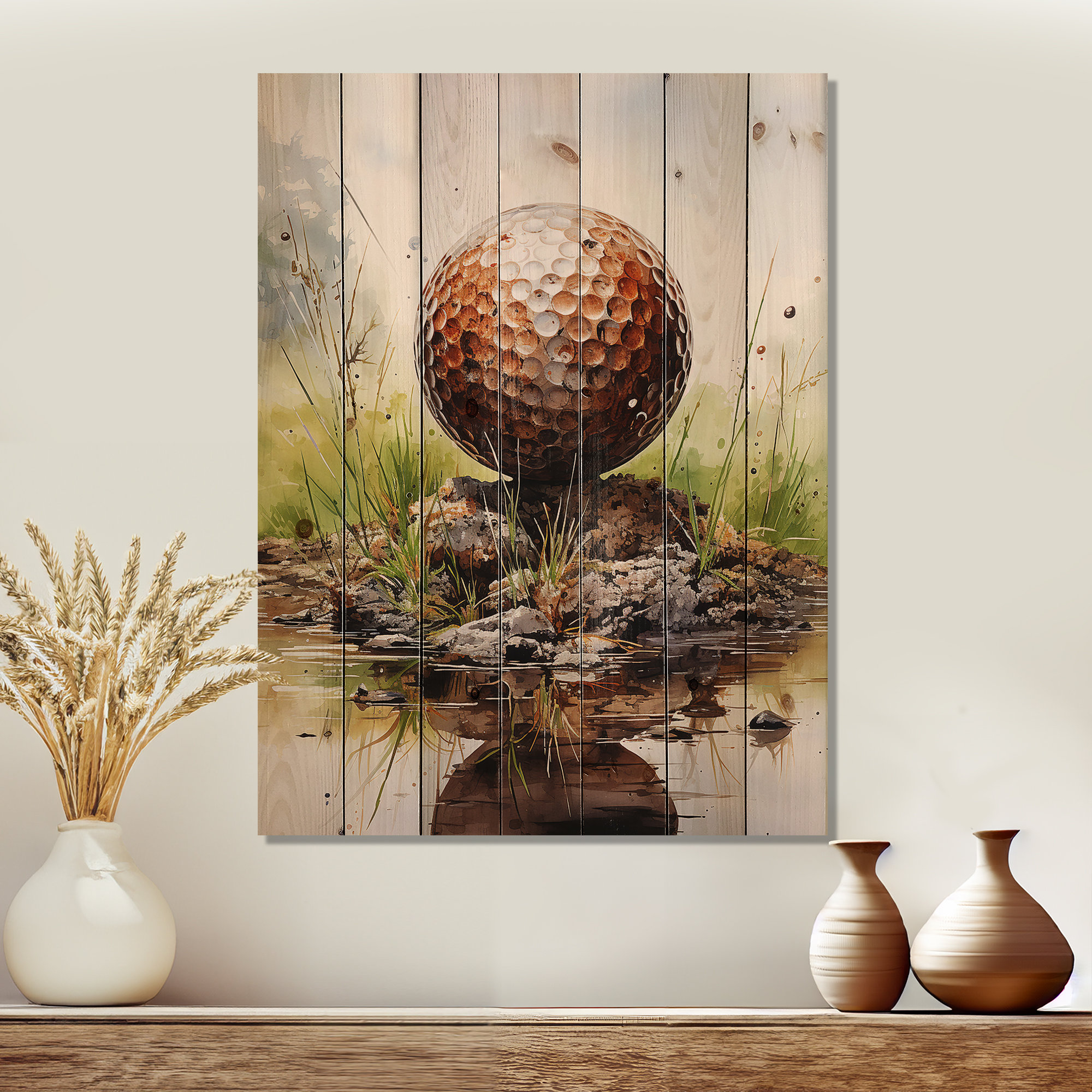 Lark Manor™ London - Sports Wood Print On Natural Pine Wood | Wayfair