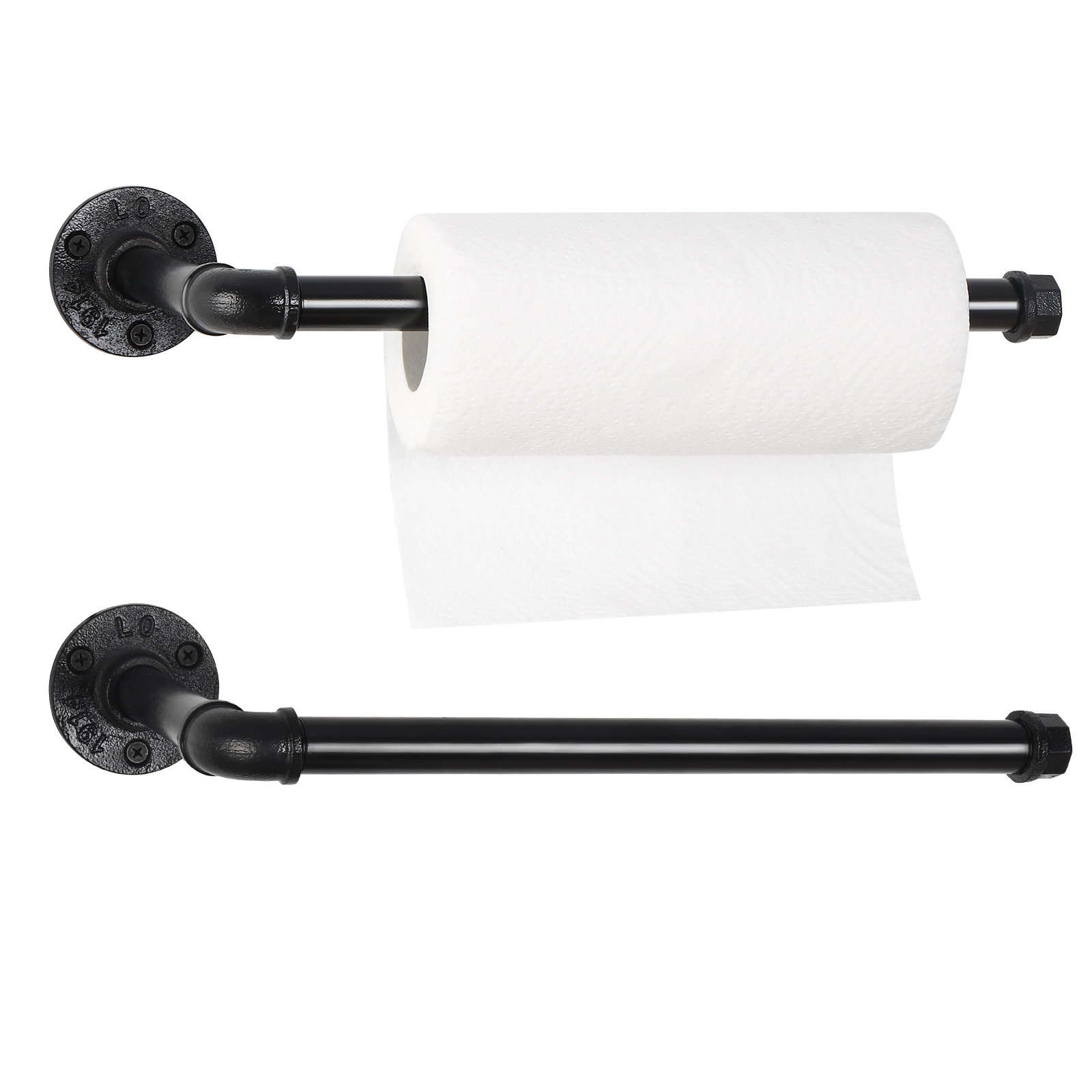 CELLPAK 2 - Piece Sturdy Cast Iron Pipe Wall Rack: Napkin & Rag Holder ...