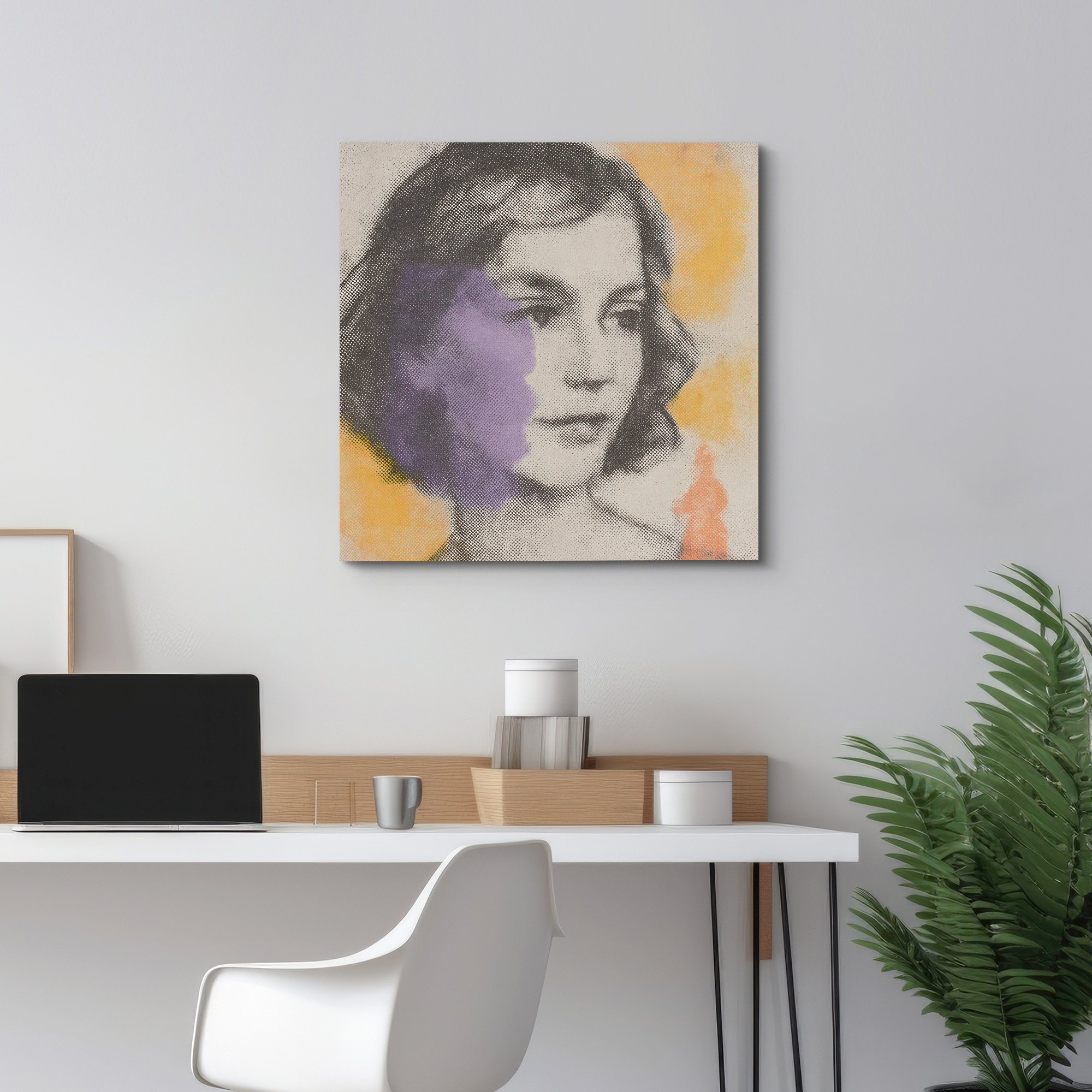 IDEA4WALL Framed Canvas Wall Art Woman Portrait Print for Living Room ...