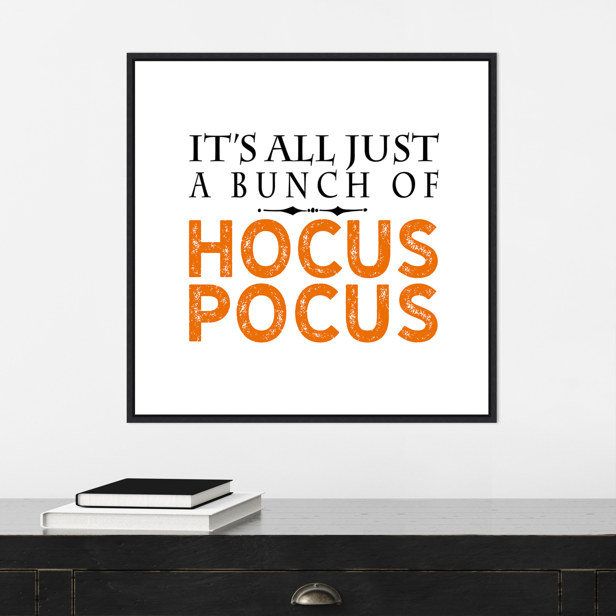 The Holiday Aisle® Just A Bunch Of Hocus Pocus Orange Framed Canvas ...