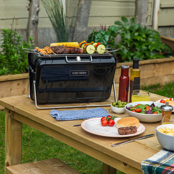 George Foreman 26cm W Portable Charcoal Grill | Wayfair.co.uk