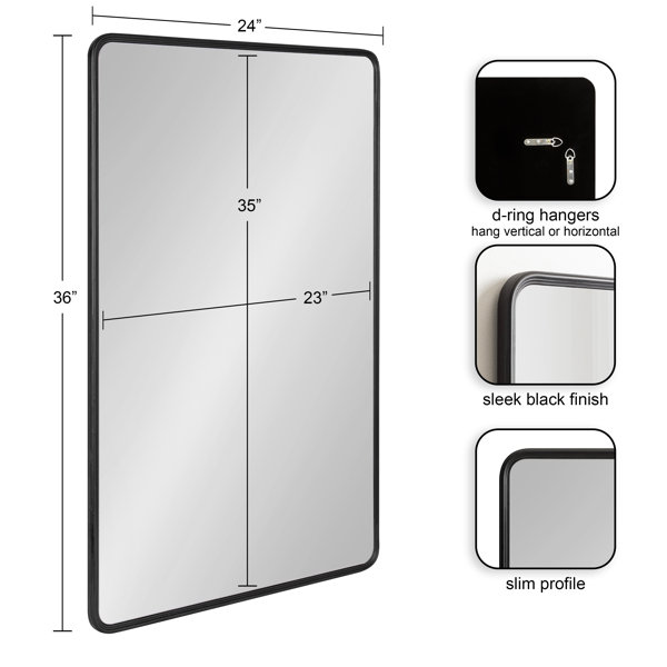 Latitude Run® Caskill Framed Radius Rectangle Wall Mirror | Wayfair