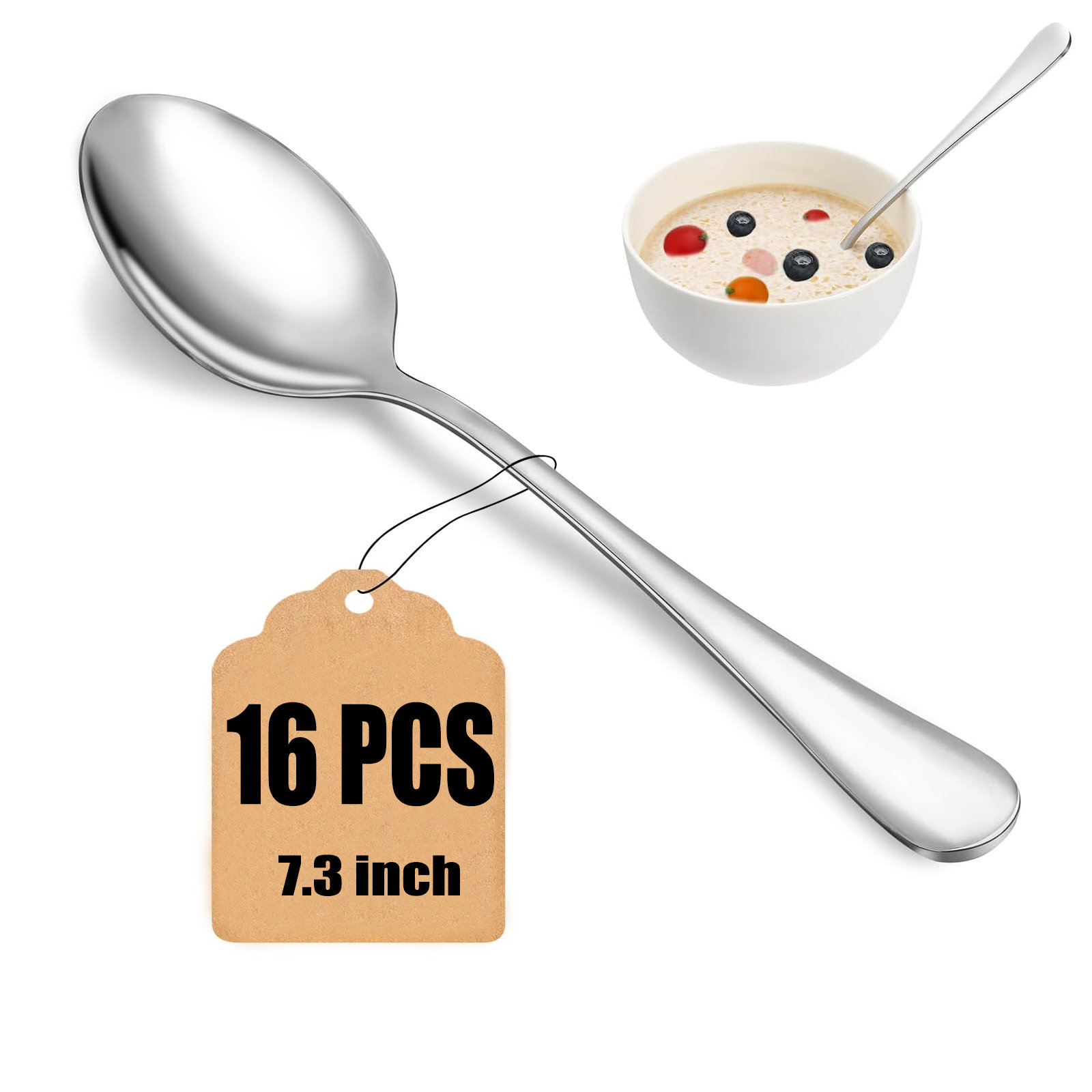 Latitude Run® 16 Pcs Tablespoon Spoon Premium Food Grade Stainless ...