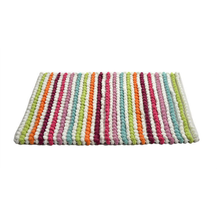 17 Stories Alisbha Striped Chunky Bobble Bath Mat & Reviews | Wayfair.co.uk