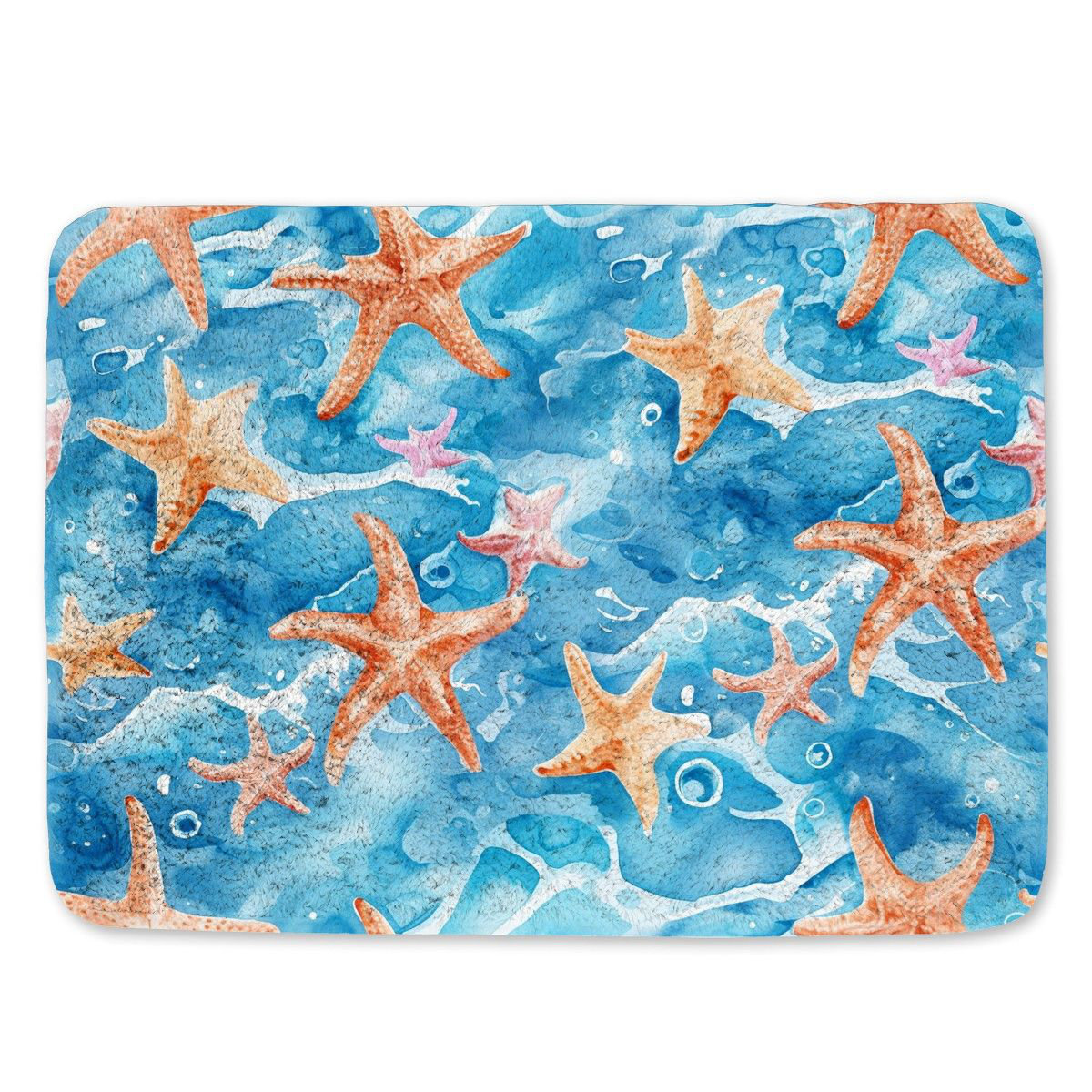 Dovecove Starfish Bath Mat Marine Bathroom Decor Underwater Scene | Wayfair