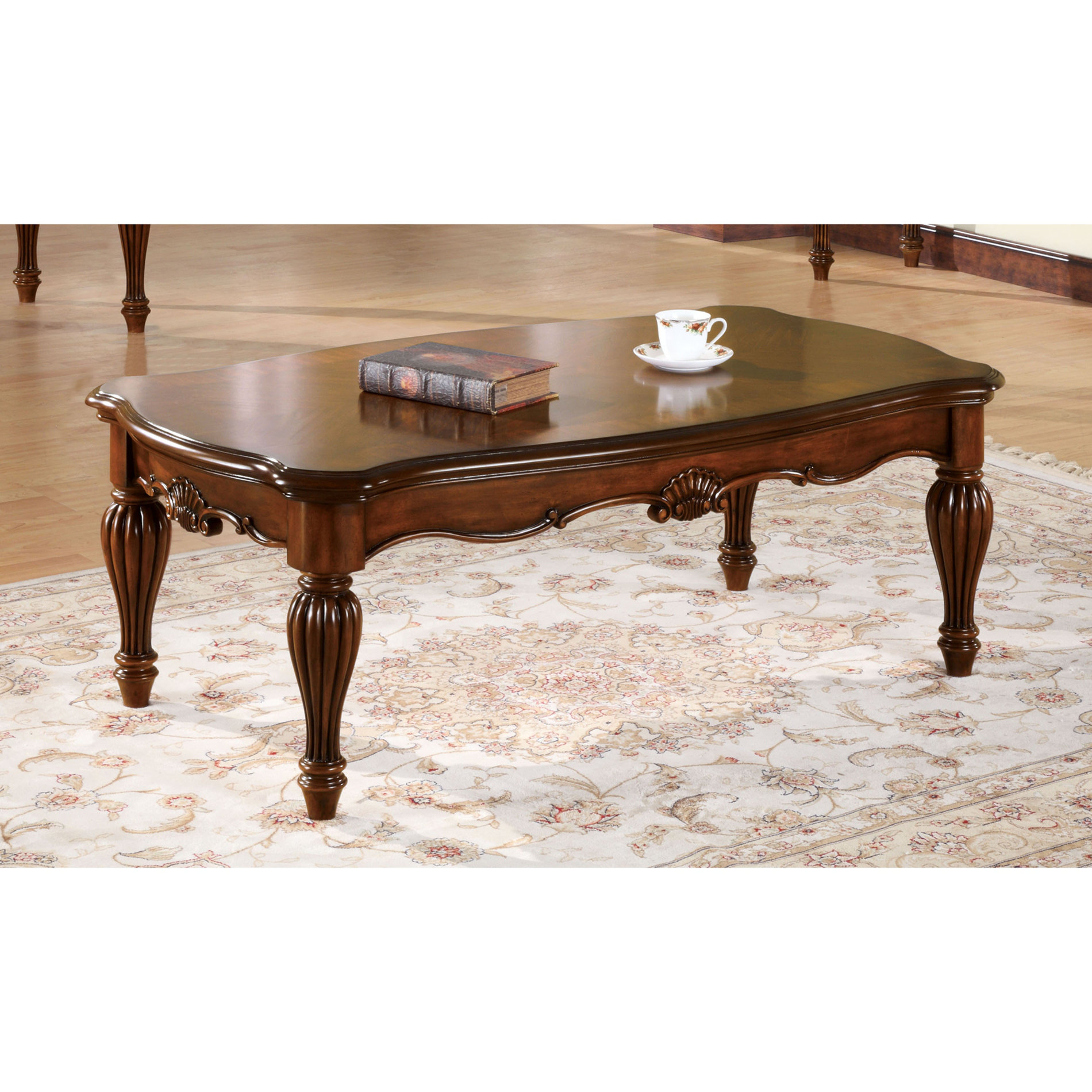 Canora Grey Rectangle Coffee Table with Turned Legs | Wayfair