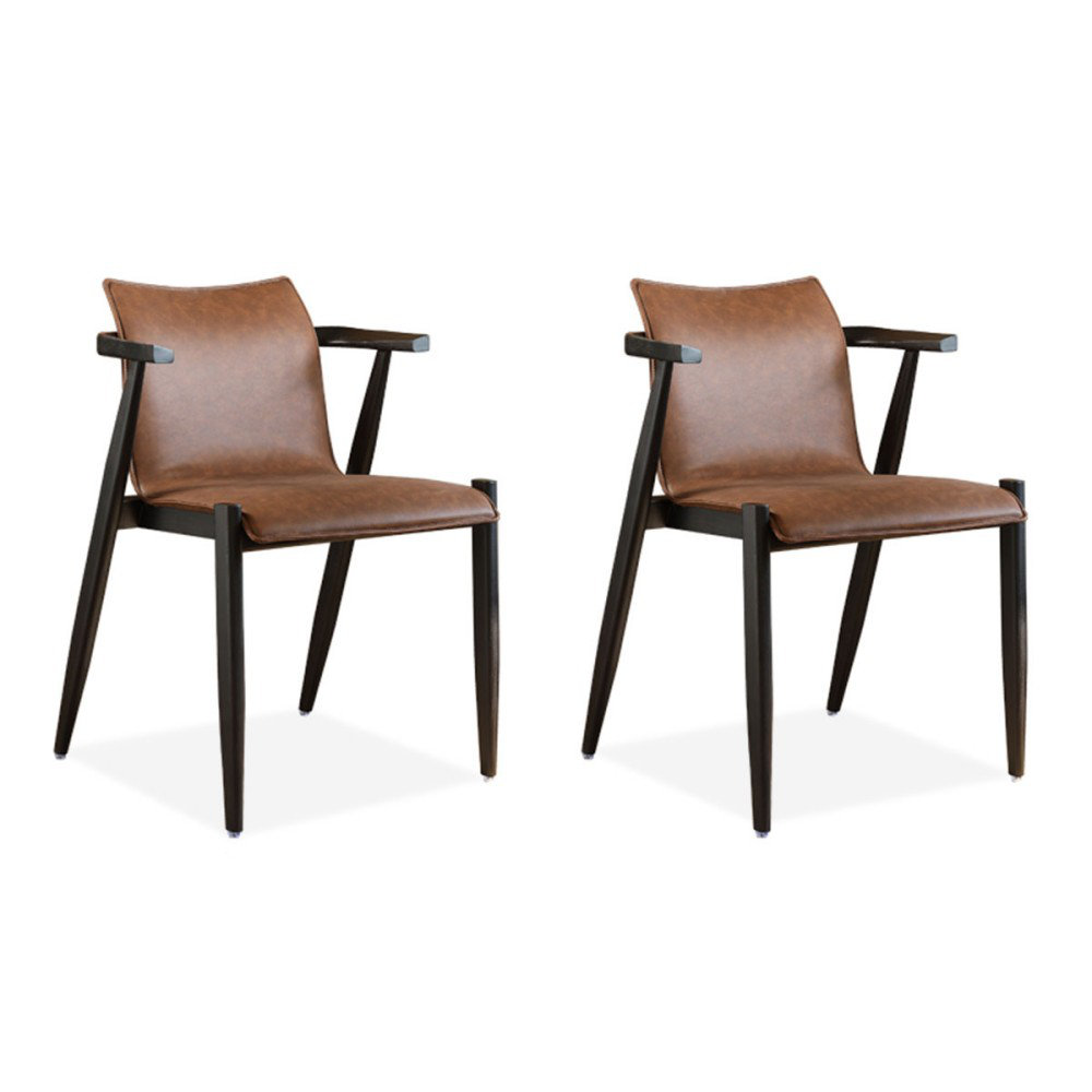 Hokku Designs 19.69" Solid back arm Chair(Set of 2) | Wayfair
