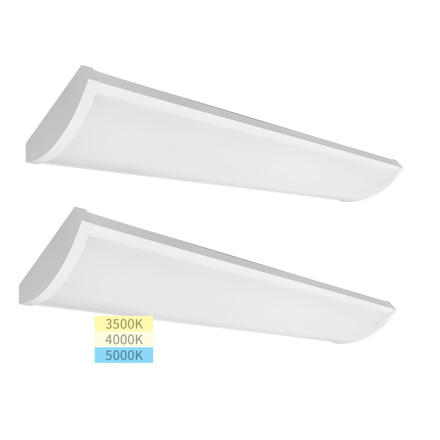 MW LIGHTING 4FT LED Wraparound Light Fixture, 3CCT Led Shop Lights ...