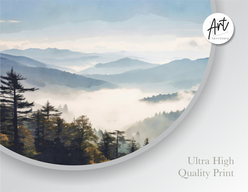 ART TERRITORY Blue Ridge Mountain Art, National Park Horizontal Wall ...