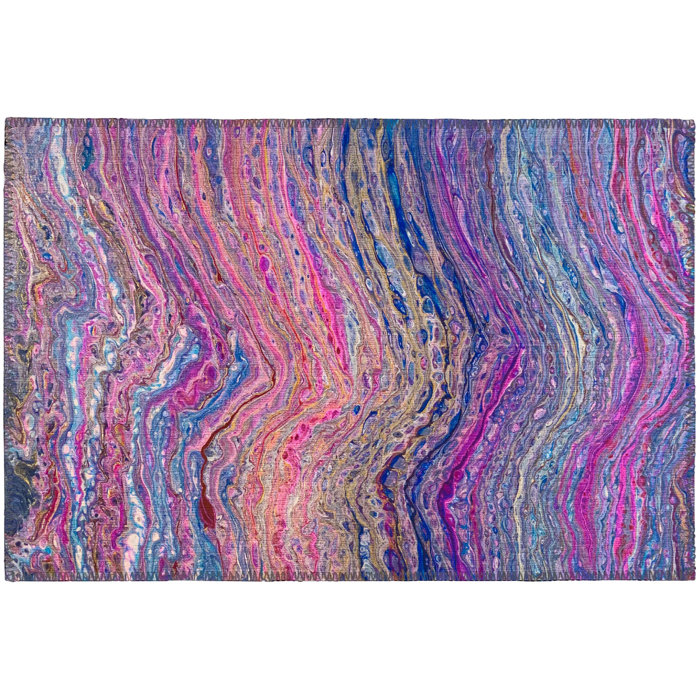 Bless international Chenille Purple/Blue Rug & Reviews | Wayfair