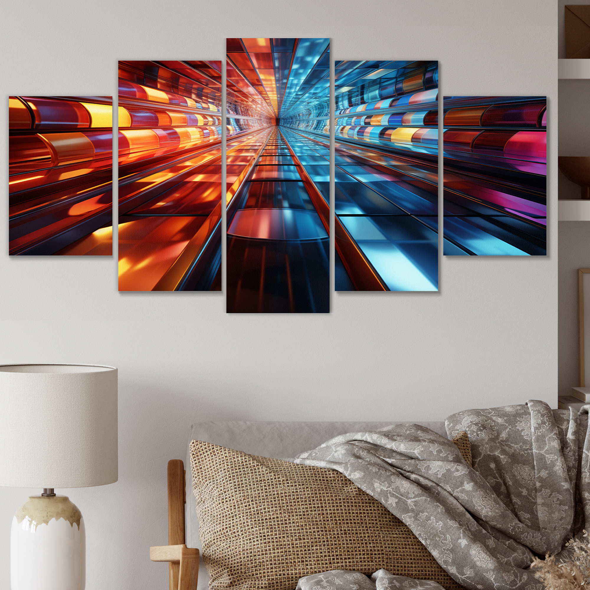 Ivy Bronx Colorful Tunnel Abstract Dimensions Bold - Abstract Canvas ...