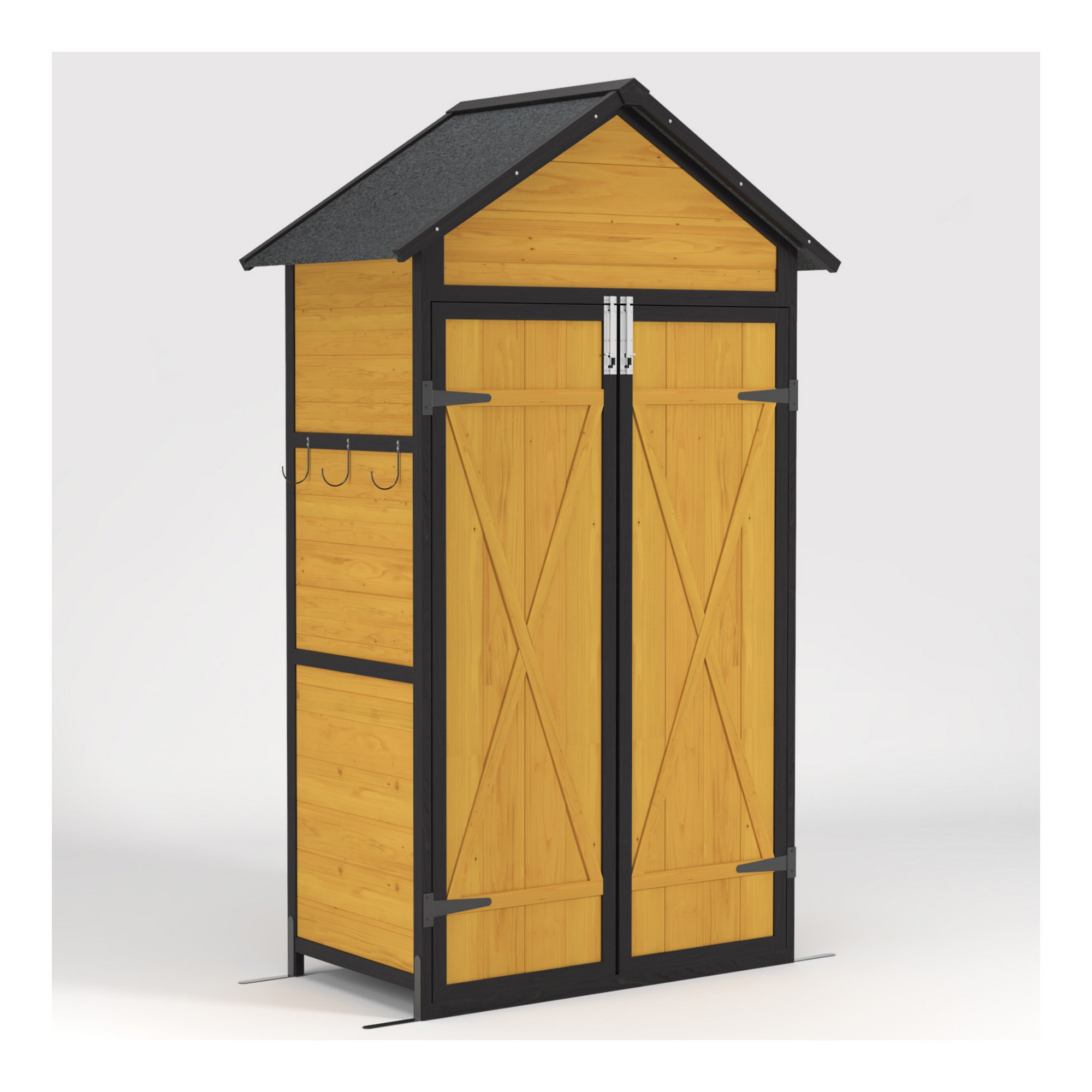 Taroo Clocks Outdoor Storage Cabinet Weatherproof Wood Storage Shed ...