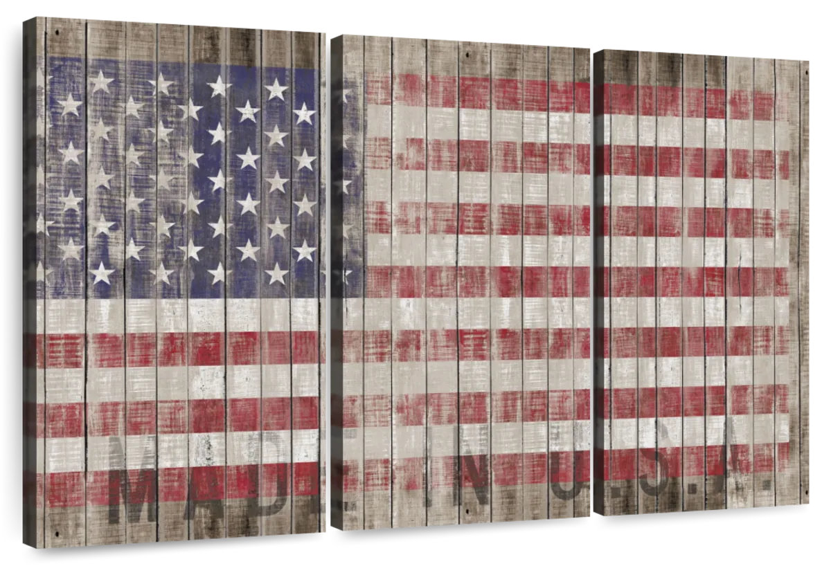 Ebern Designs Borges American Flag Wooden Grunge - Wayfair Canada