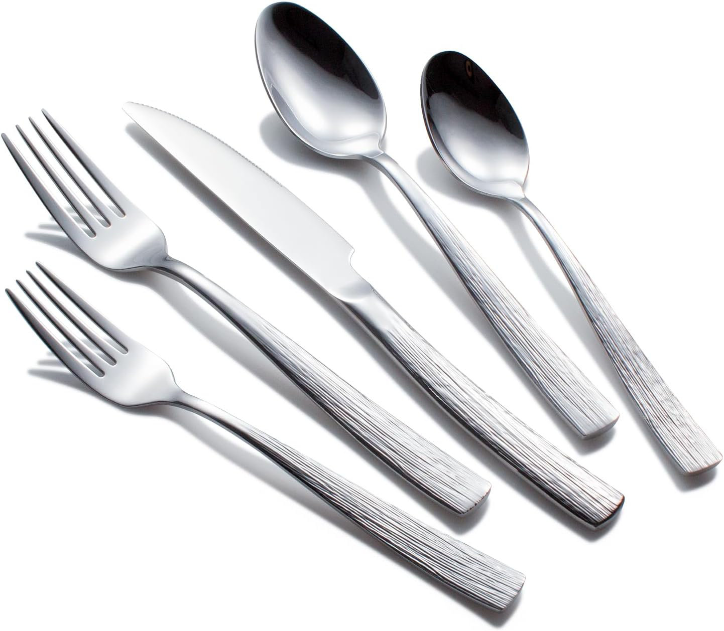 Hokku Designs 40-Piece Silverware Set For 8, Heavy Duty Stainless Steel ...