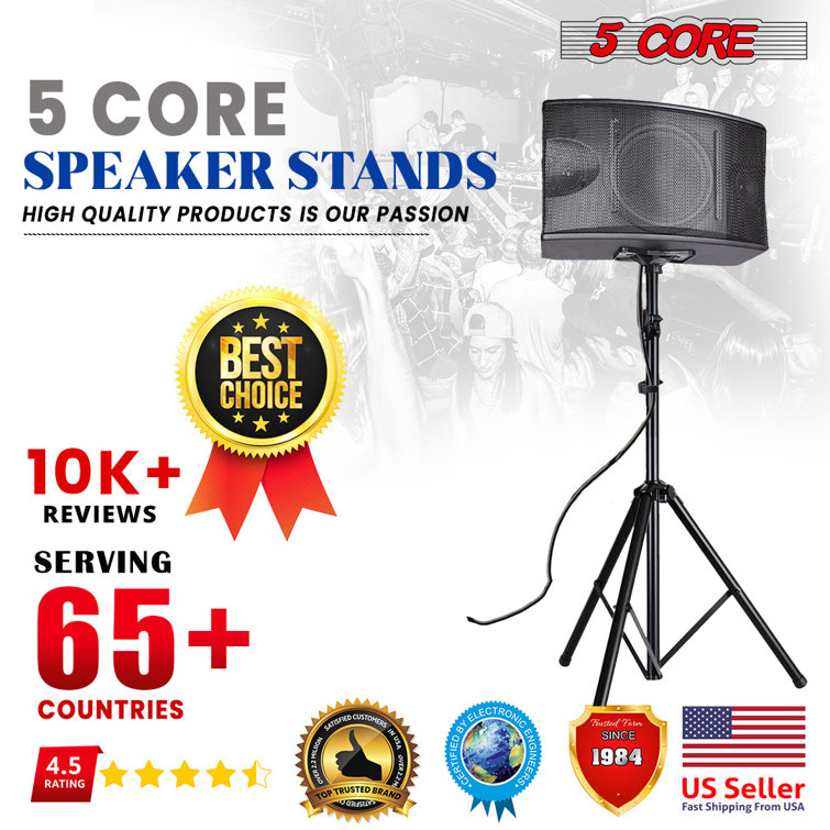 5 Core Speakers Stands 2Pc Heavy Duty Height Adjustable Tripod PA DJ ...
