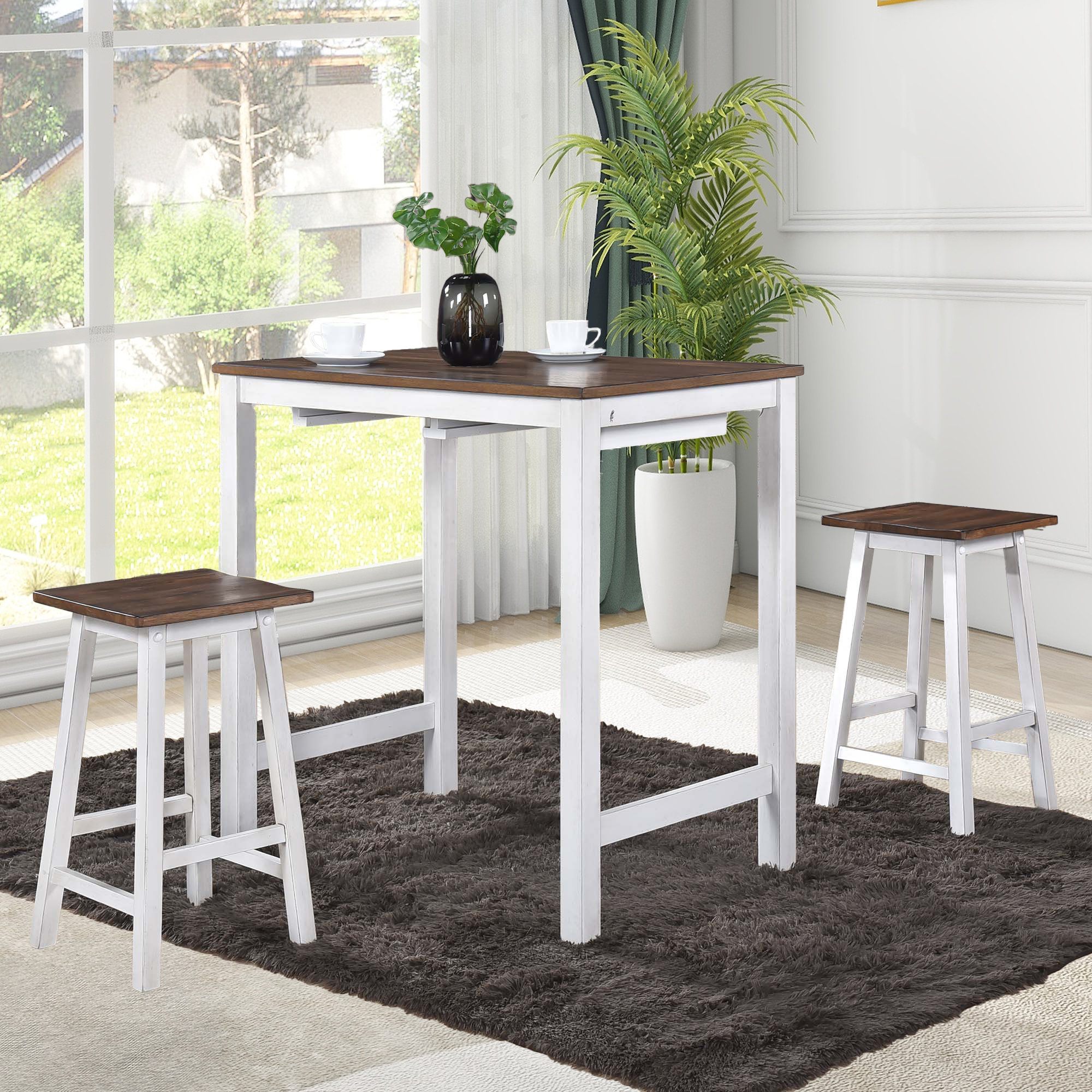 Winston Porter Stylish 3 Pieces Counter Set With Convenient Hanging ...