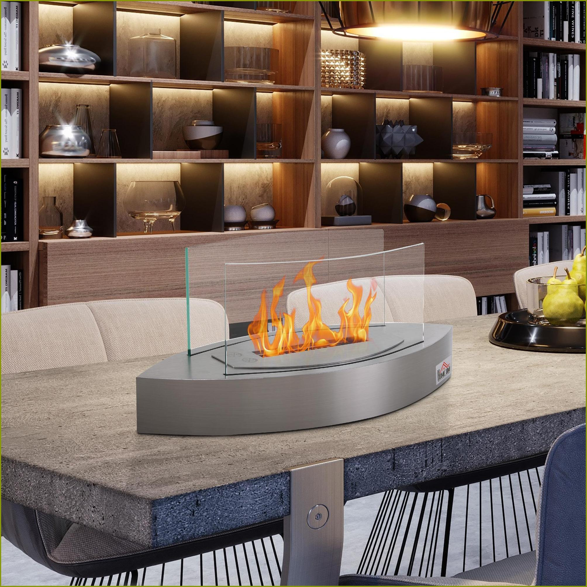 Symple Stuff Ethanol Fireplace | 23.5” Tabletop, 215 Sq. Ft. | 2-Hour ...
