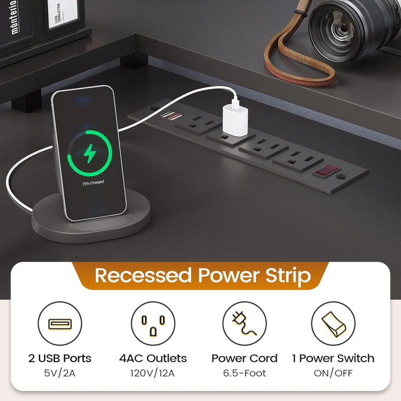 Trent Austin Design® Rockville 108.2'' W L-Shaped Computer Desk with ...