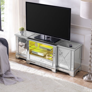 Ivy Bronx 8 Colors Led Light Mirrored Tv Stands With Drawers & Storage ...
