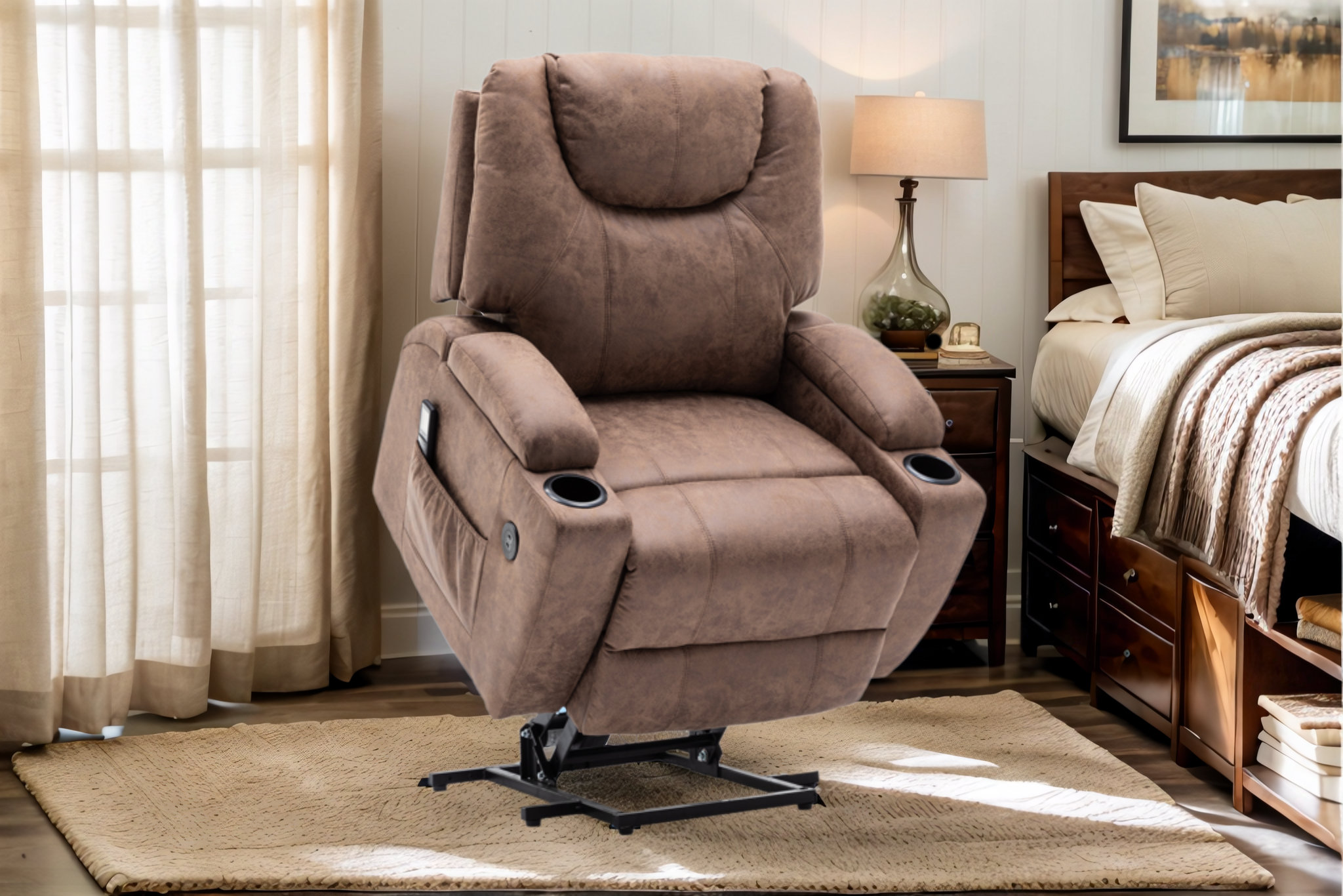 Latitude Run® Electric Power Lift Recliner Chair Sofa With Massage And ...