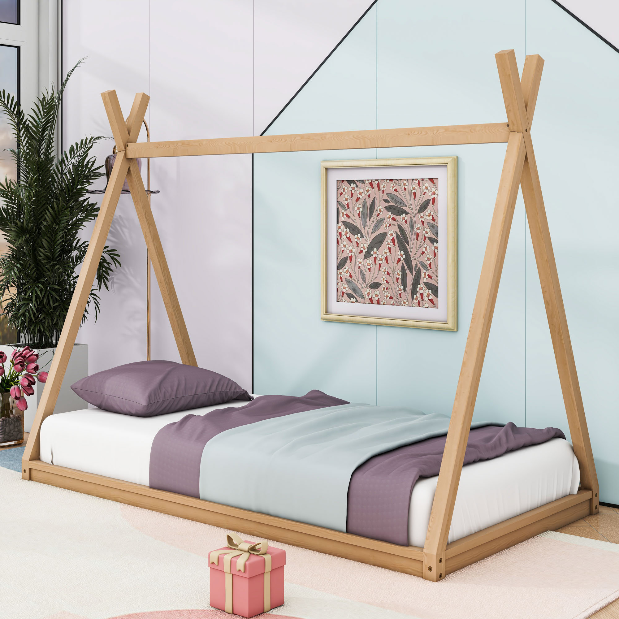 Redwood Rover Twin Wooden Platform Bed with House Shape | Wayfair