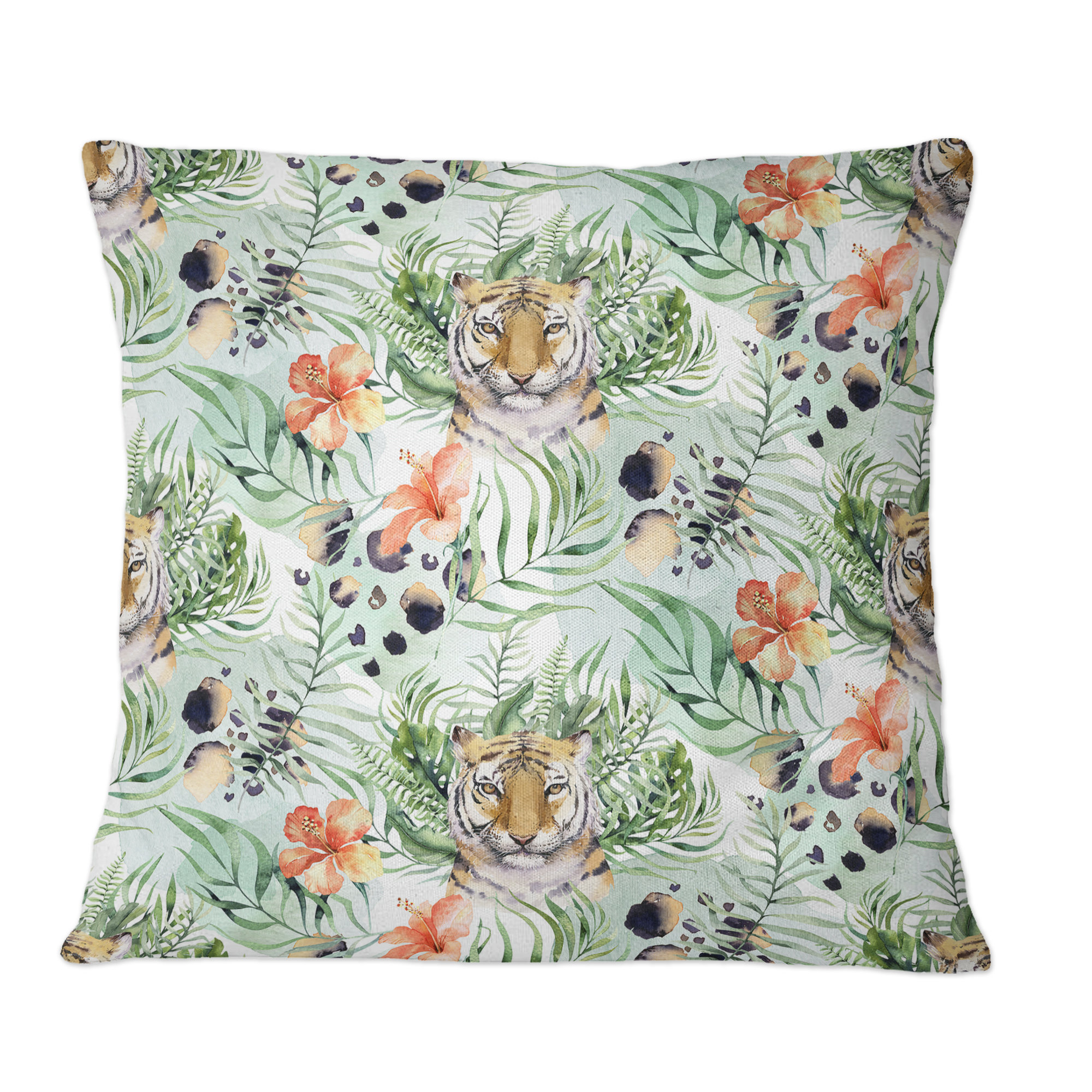 Design Art Tiger Pattern With Tigers With Tropical Leaves - Patterned ...