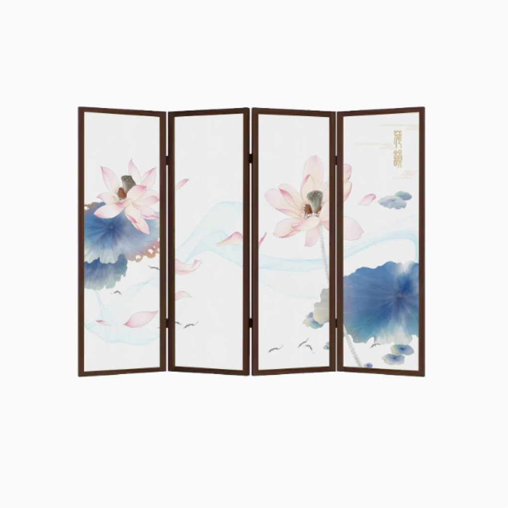 Sleek Surface Designs New Chinese Style Lotus Screen | Wayfair