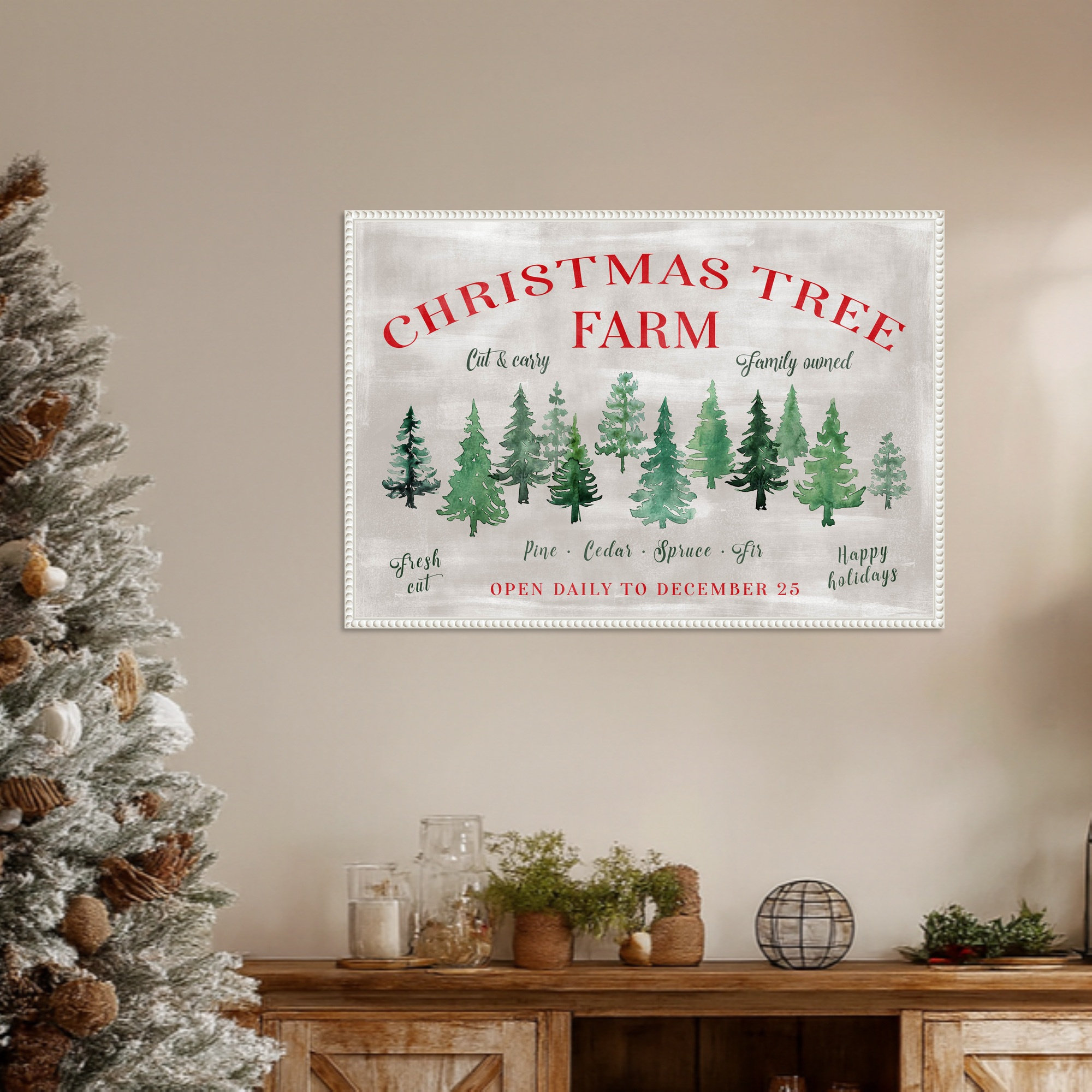 Amanti Art Christmas Tree Farm Sign by Rosana Laiz Blursbyai Framed ...