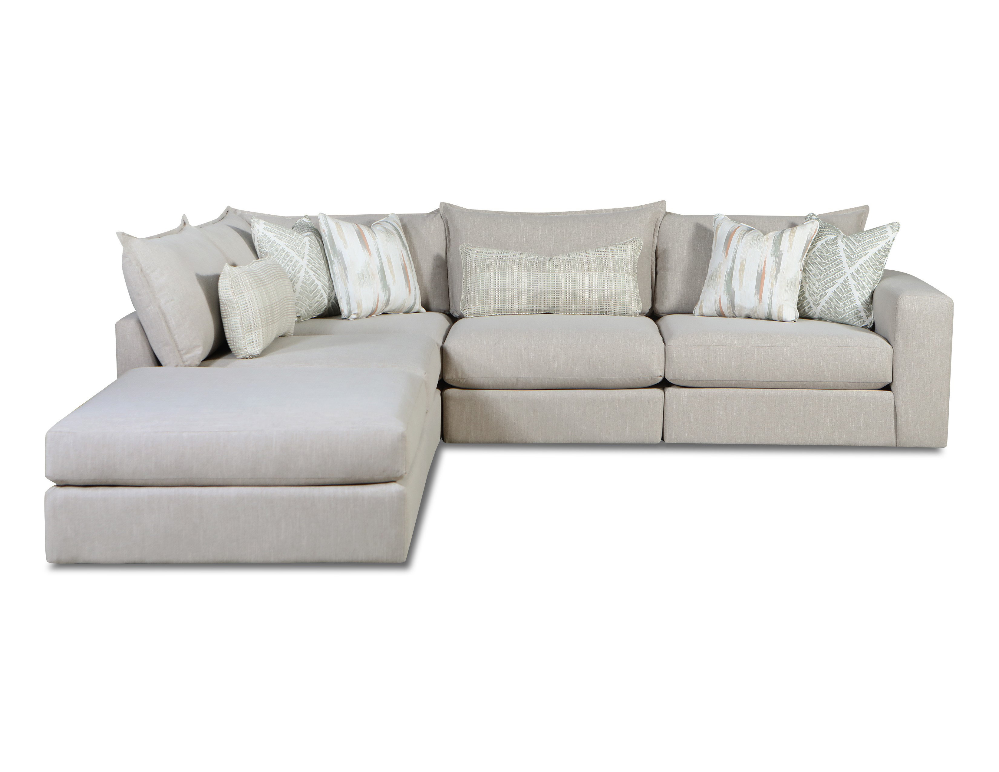 Southern Home Furnishings 125" Wide Reversible Modular Corner Sectional ...