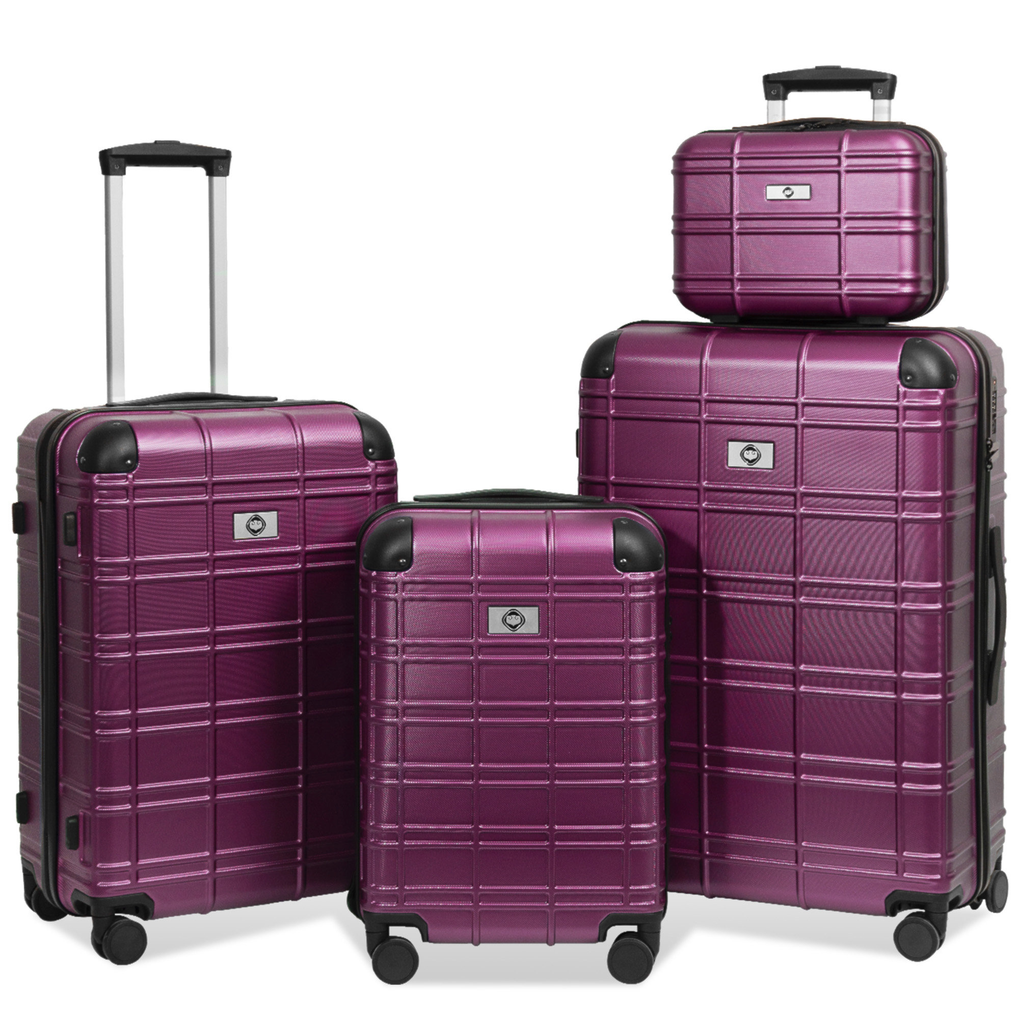 LOONGFIELD Ensembles de bagages ABS + PC Hardshell 4Pcs Ensemble de ...