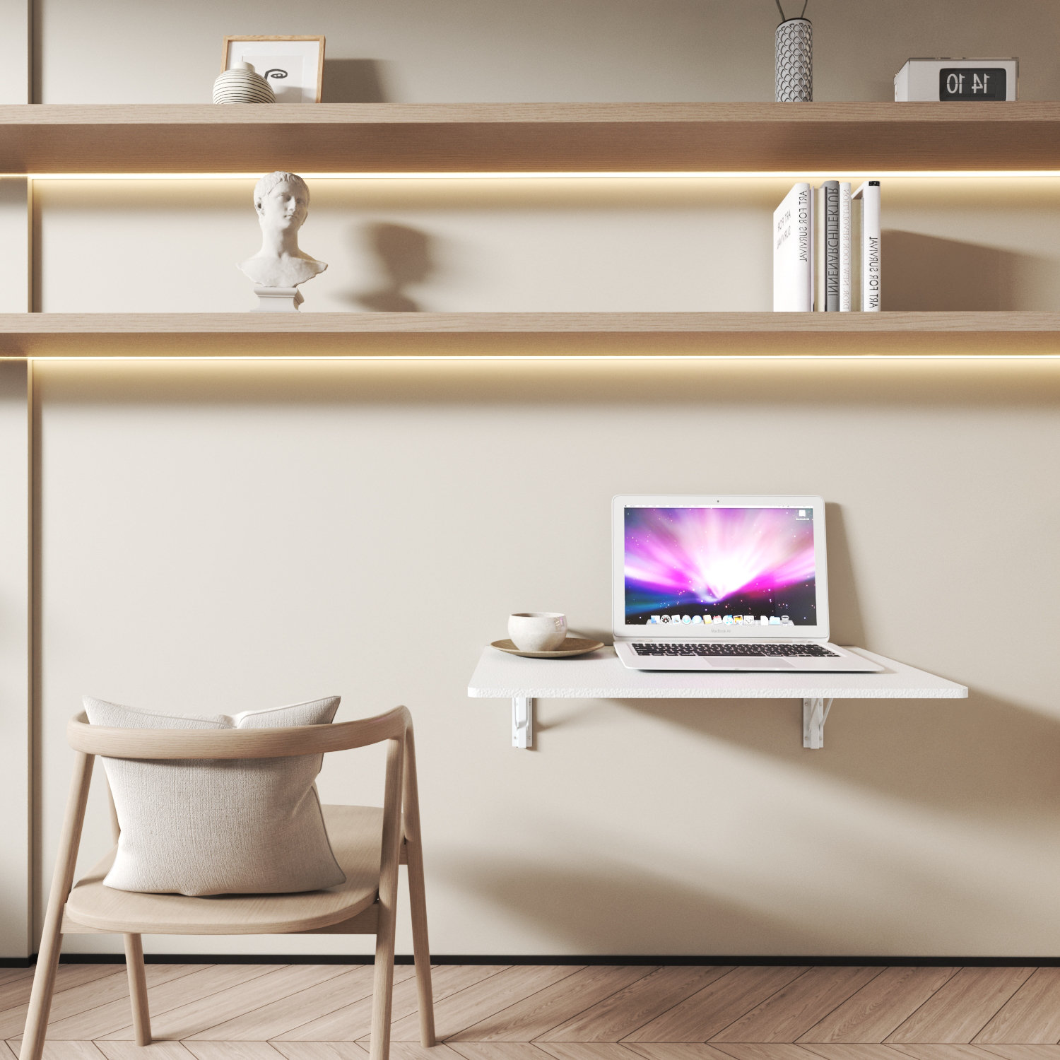 HUANLEGO Wall Mounted Floating Folding Table | Wayfair