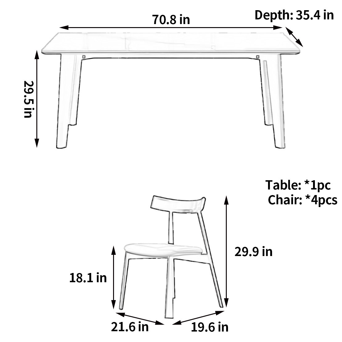 Graceful Nests Furnishings Modern high-class dining table and chair ...
